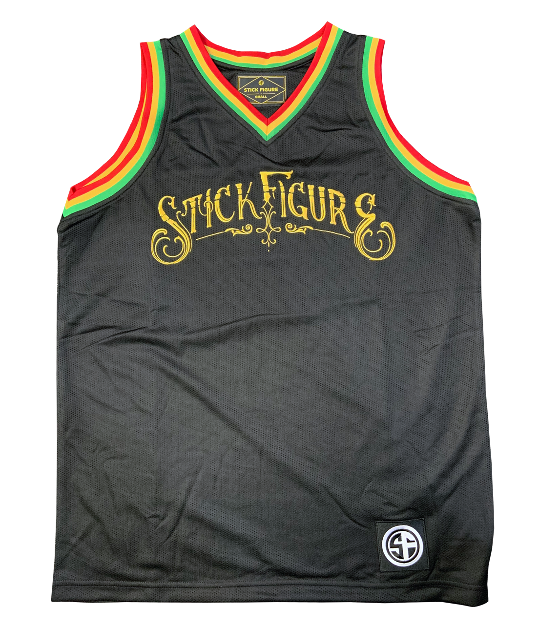 Stick Figure Roots & Culture Embroidered Jersey (Rasta Collar) [2XL ...